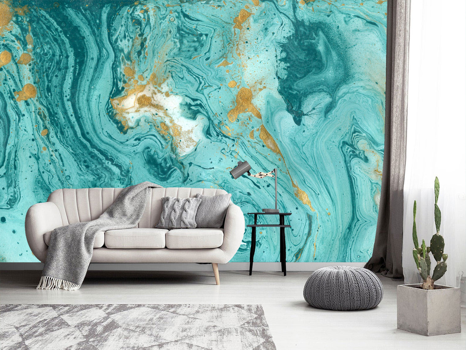 Turquoise Resin Wallpaper - 23 Interiors